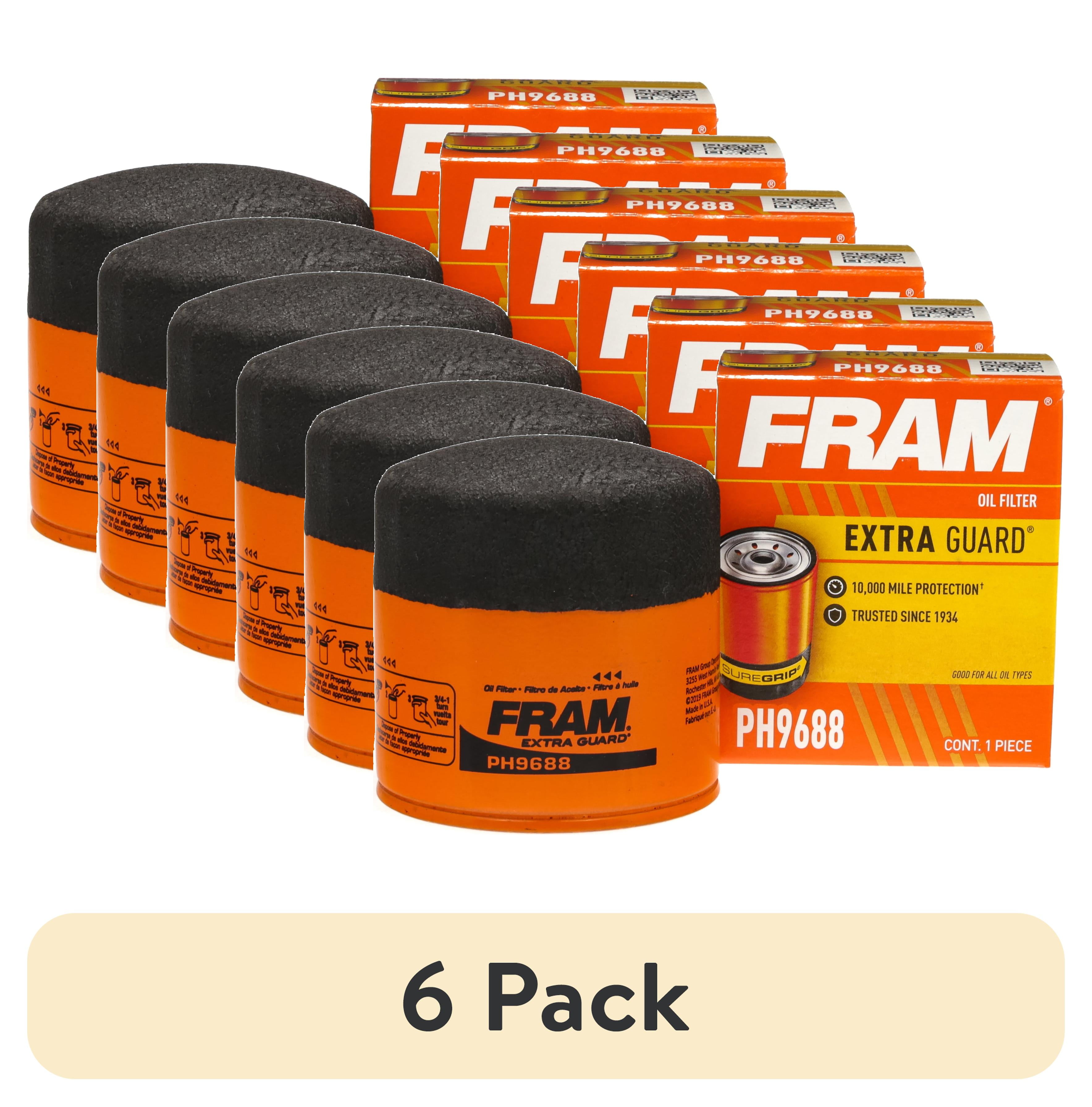 (6 pack) FRAM Extra Guard Oil Filter, PH9688, 10K Miles, Replacement ...