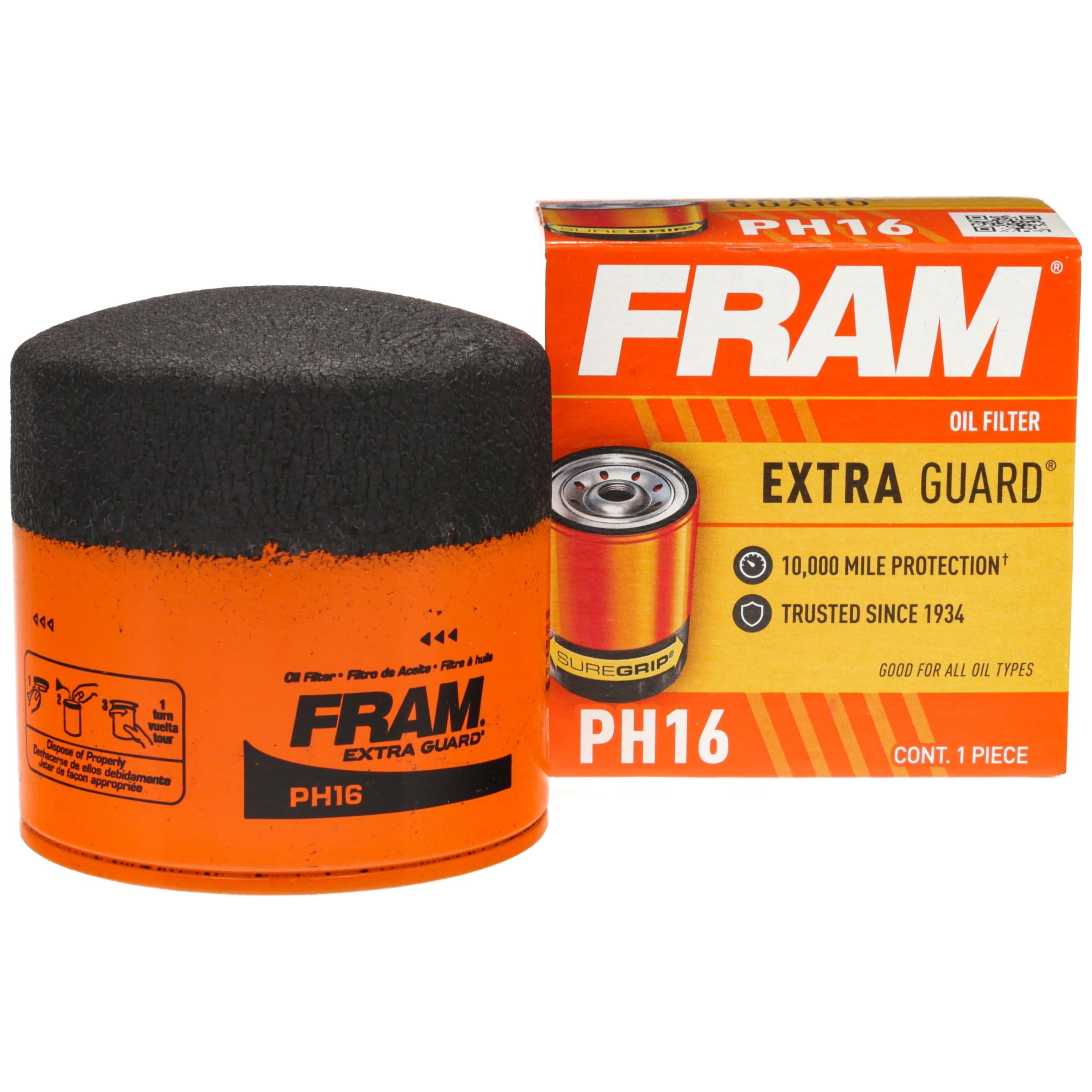 FRAM Extra Guard PH16 Motor Oil Filter 96% Efficiency Fits 2 Pack ...