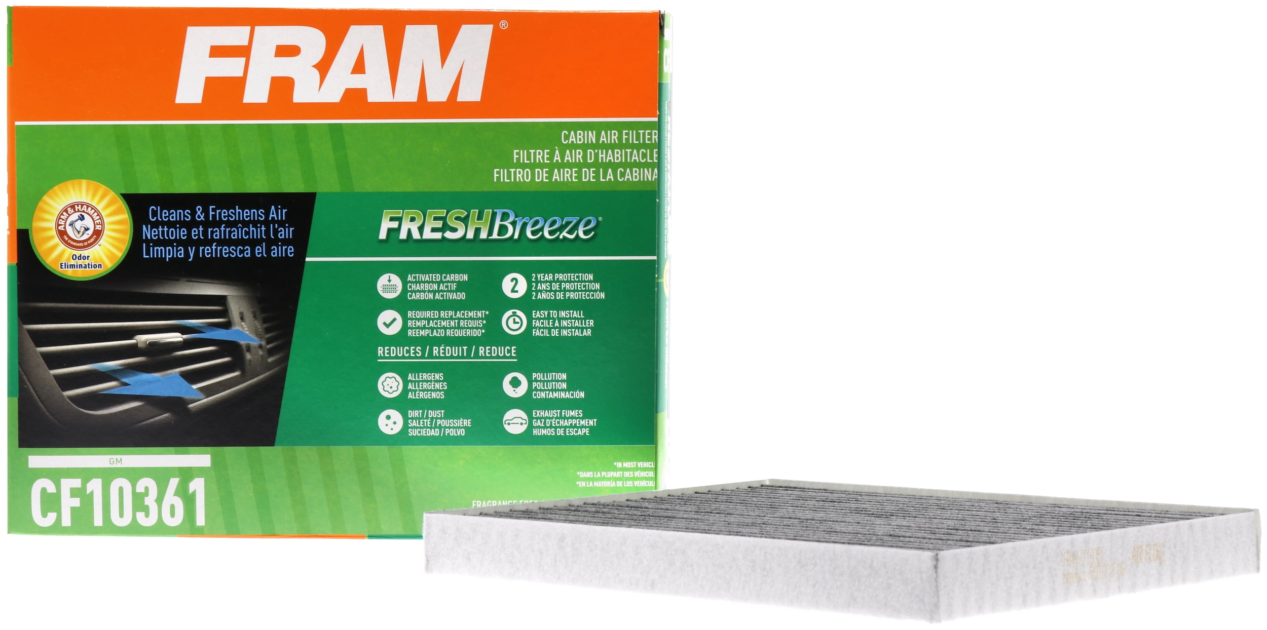 FRAM Fresh Breeze Cabin Air Filter CF10361 with Arm & Hammer Baking ...