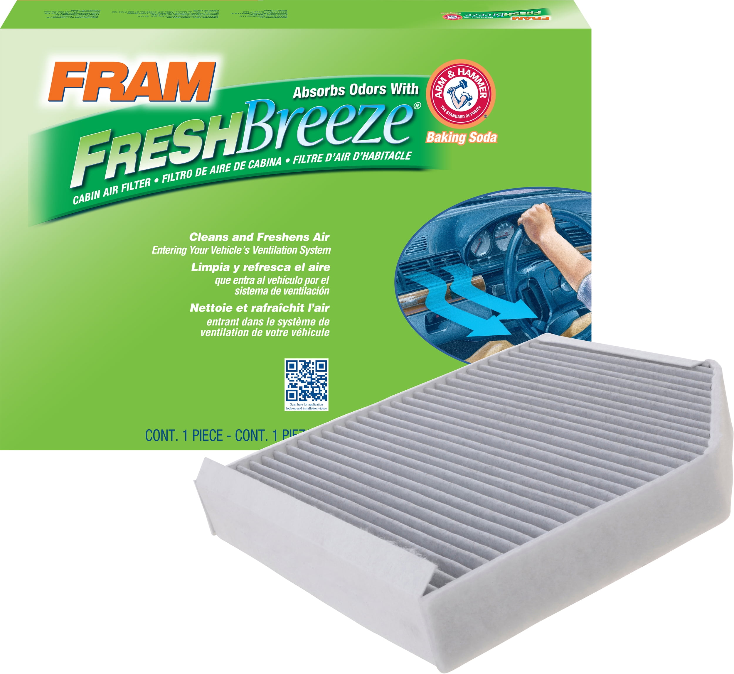 FRAM Fresh Breeze Cabin Air Filter with Arm & Hammer Baking Soda, for ...