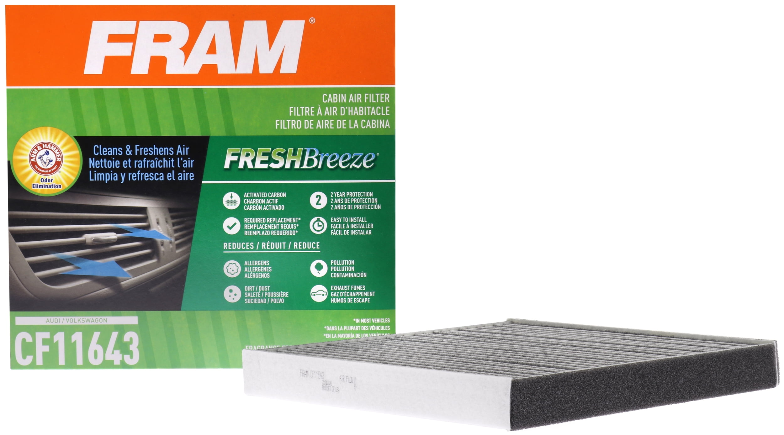 FRAM Fresh Breeze Cabin Air Filter CF11643 with Arm & Hammer Baking ...