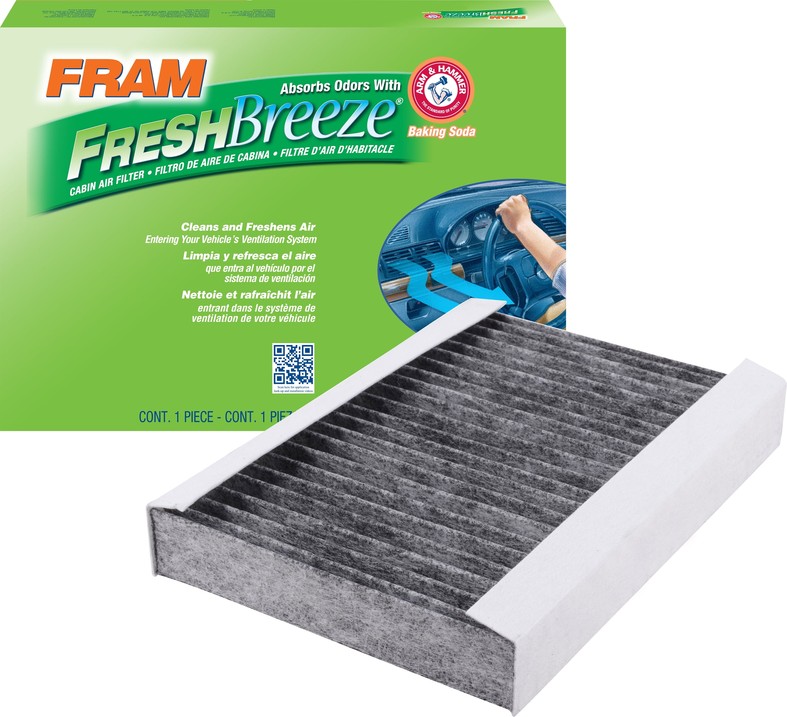 FRAM Fresh Breeze Cabin Air Filter with Arm & Hammer Baking Soda, for ...
