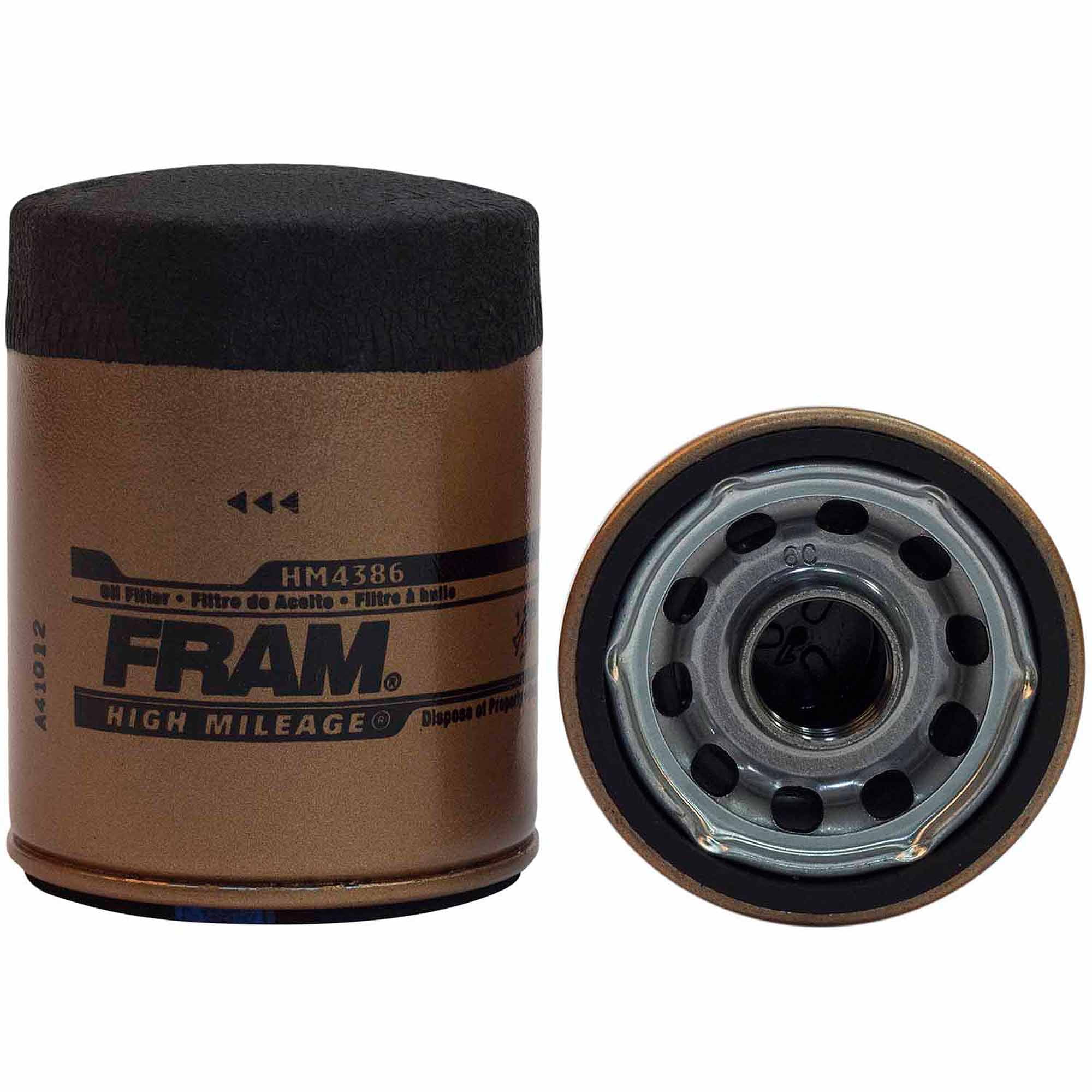 FRAM High Mileage Oil Filter Spin-On, HM4386 For Vehicles With Over ...