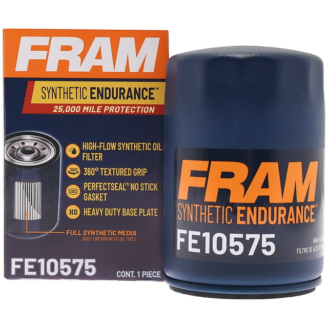 FRAM Synthetic Endurance Premium Oil Filter, FE10575, 25K mile ...