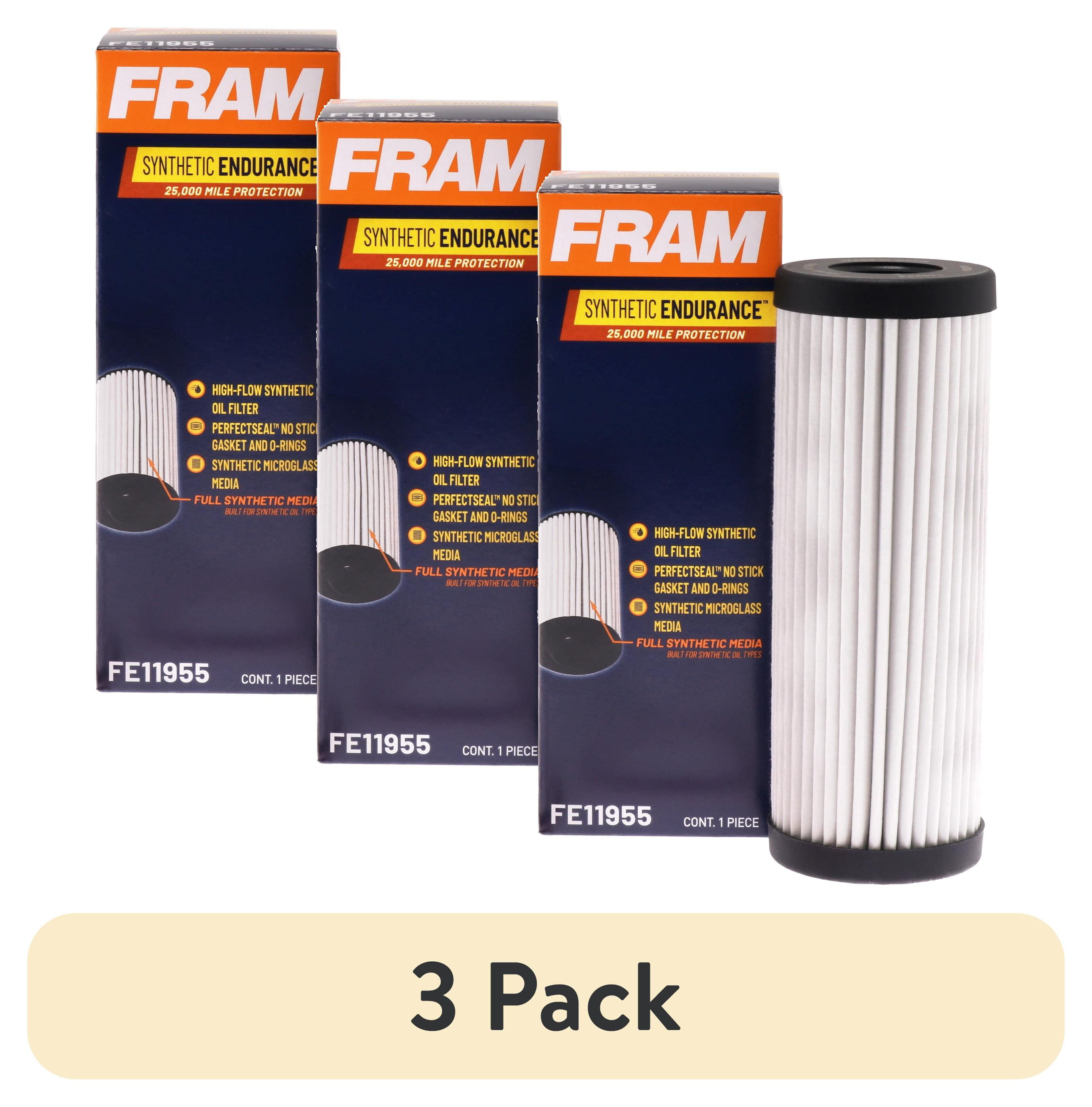 (3 pack) FRAM Synthetic Endurance Premium Oil Filter, FE11955, 25K mile ...