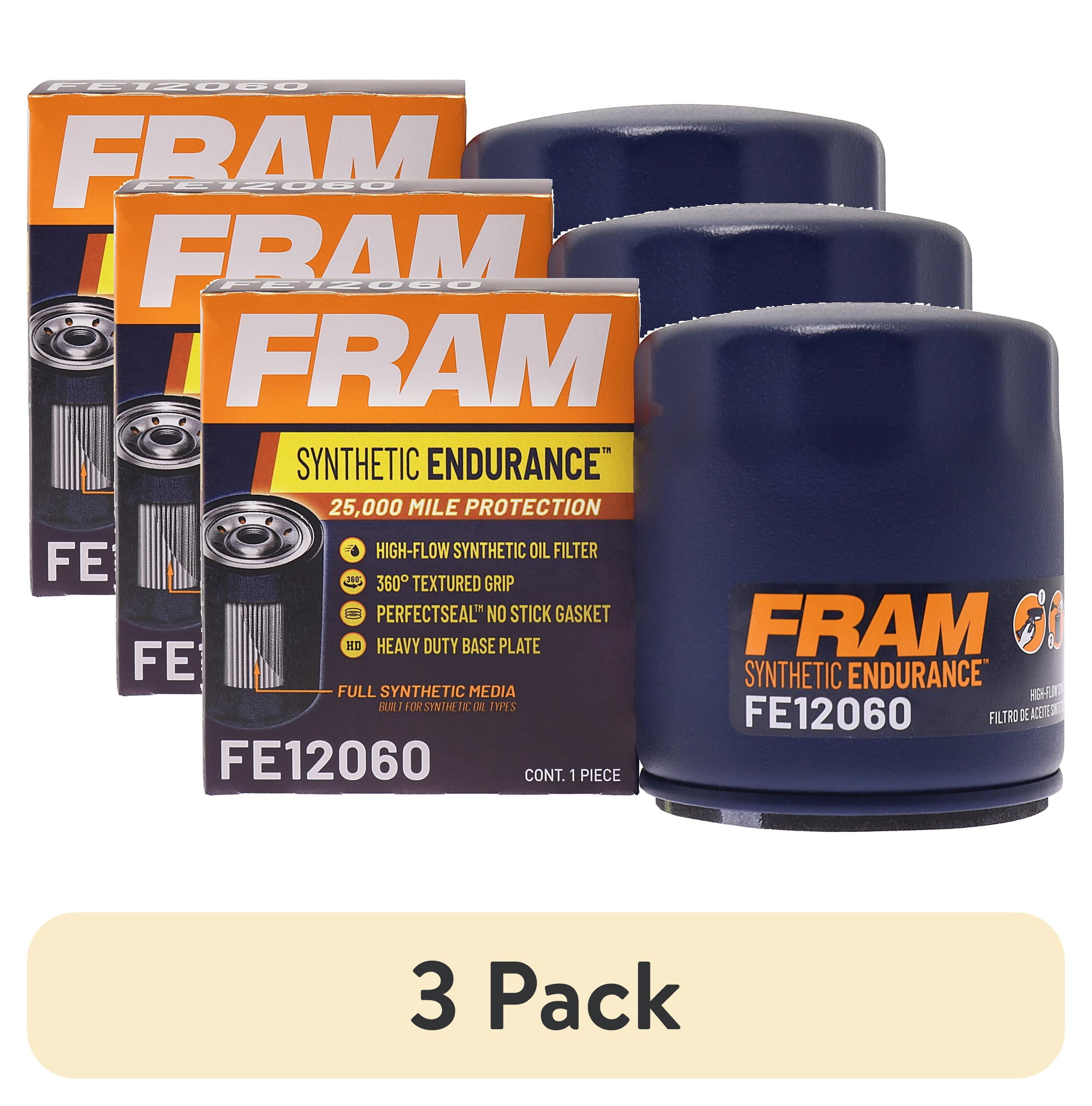 (3 pack) FRAM Synthetic Endurance Premium Oil Filter, FE12060, 25K ...