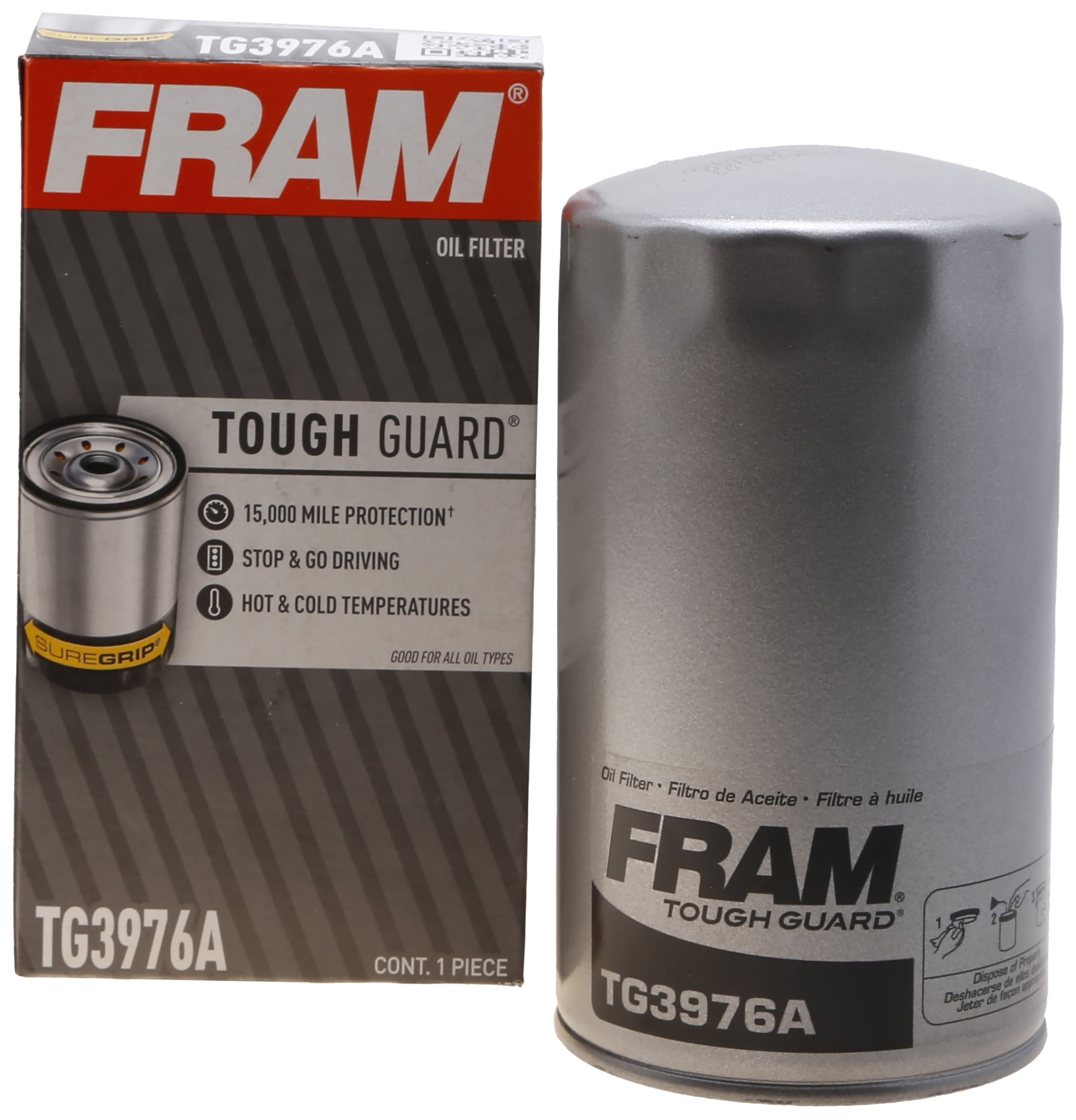 FRAM Tough Guard Oil Filter TG3976A for 15,000 Miles Replacement Fit ...