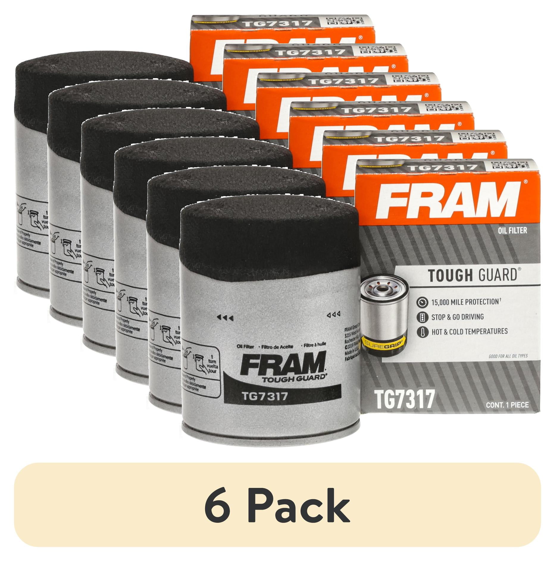 (6 pack) FRAM Tough Guard Oil Filter, TG7317, 15K mile Replacement Filter for Select Honda ...
