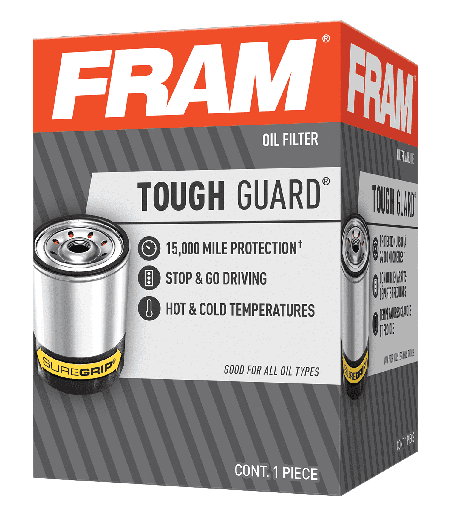 FRAM Tough Guard Oil Filter, TG8A Fits select: 1975-1996,2004 FORD F150 ...
