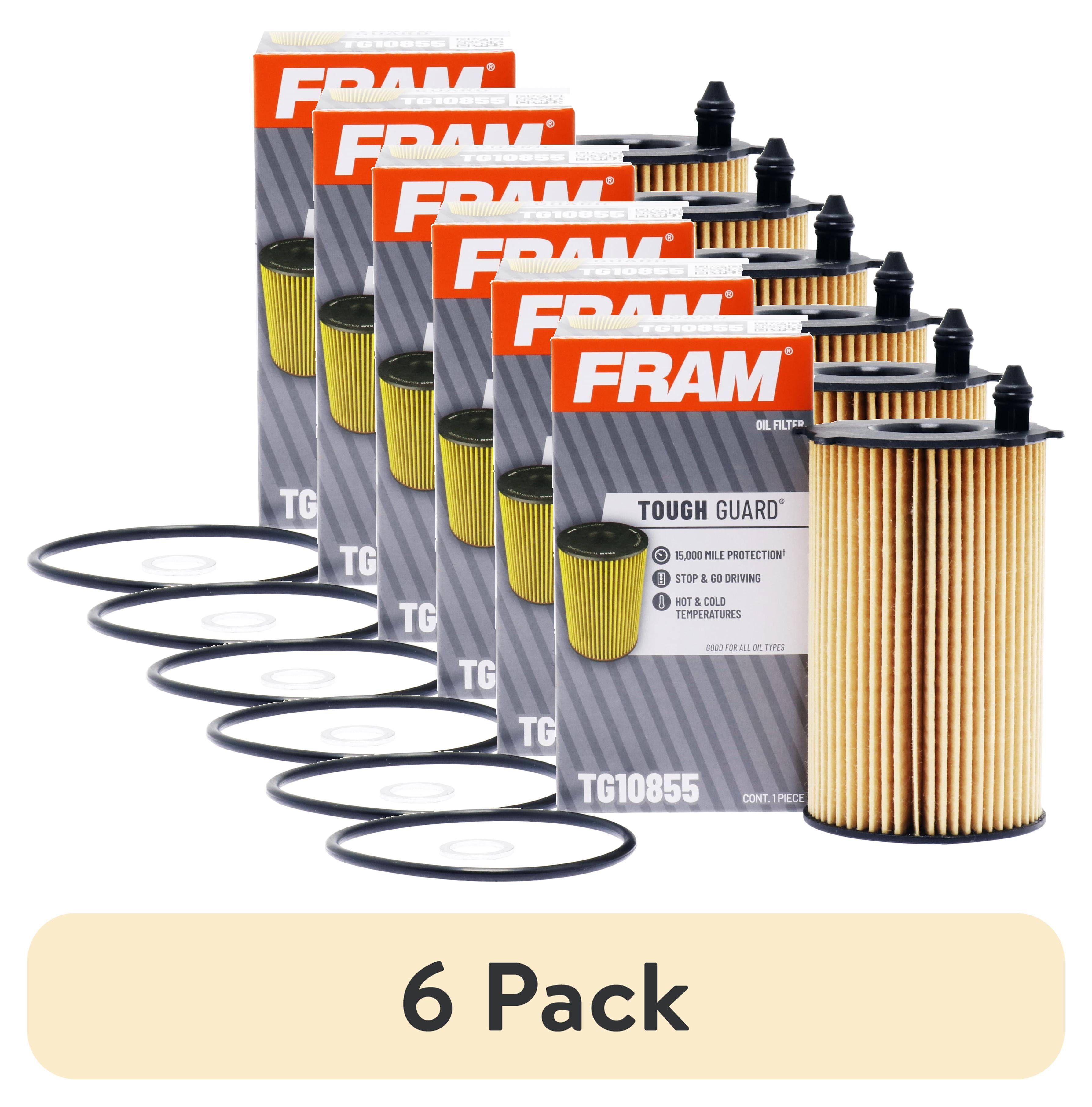 (6 pack) FRAM Tough Guard, Oil Filter, TG10855, 15K Mile, Replacement ...