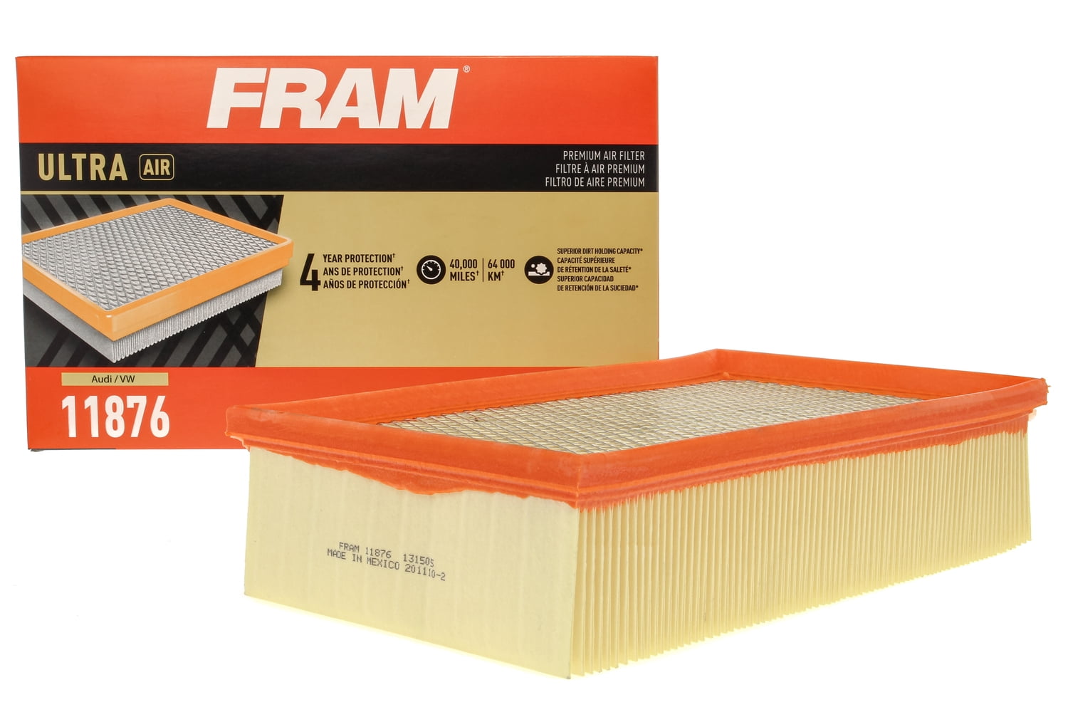 FRAM Ultra Air 11876, Premium Engine Air Filter for Select Audi and ...
