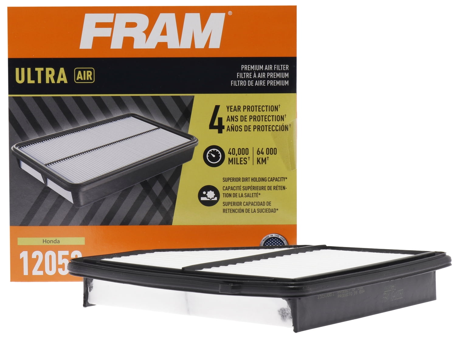 FRAM Ultra Air Engine Air Filter, Fits 2016-2022 Honda HR-V, 40,000 ...