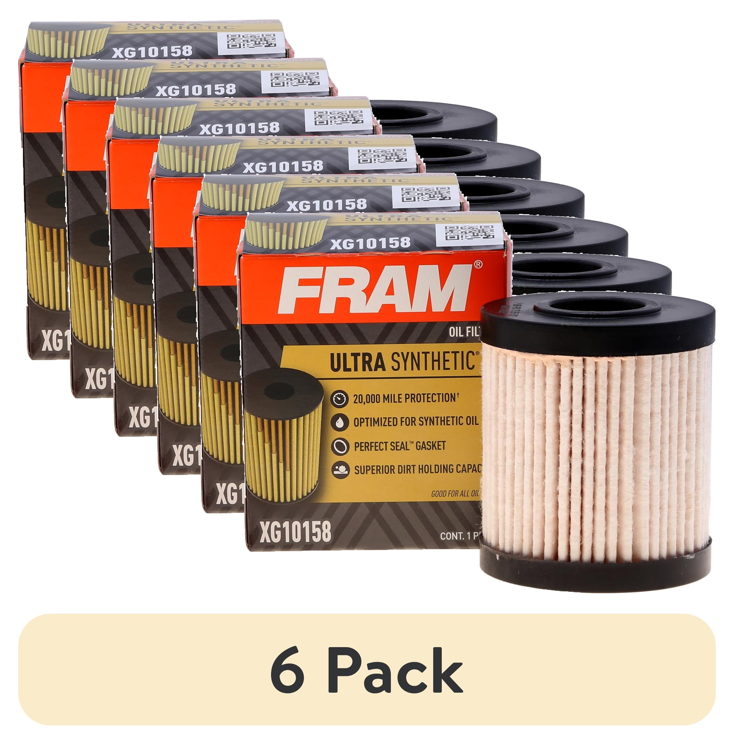 (6 pack) FRAM Ultra Synthetic Oil Filter, XG10158, 20K mile Replacement ...