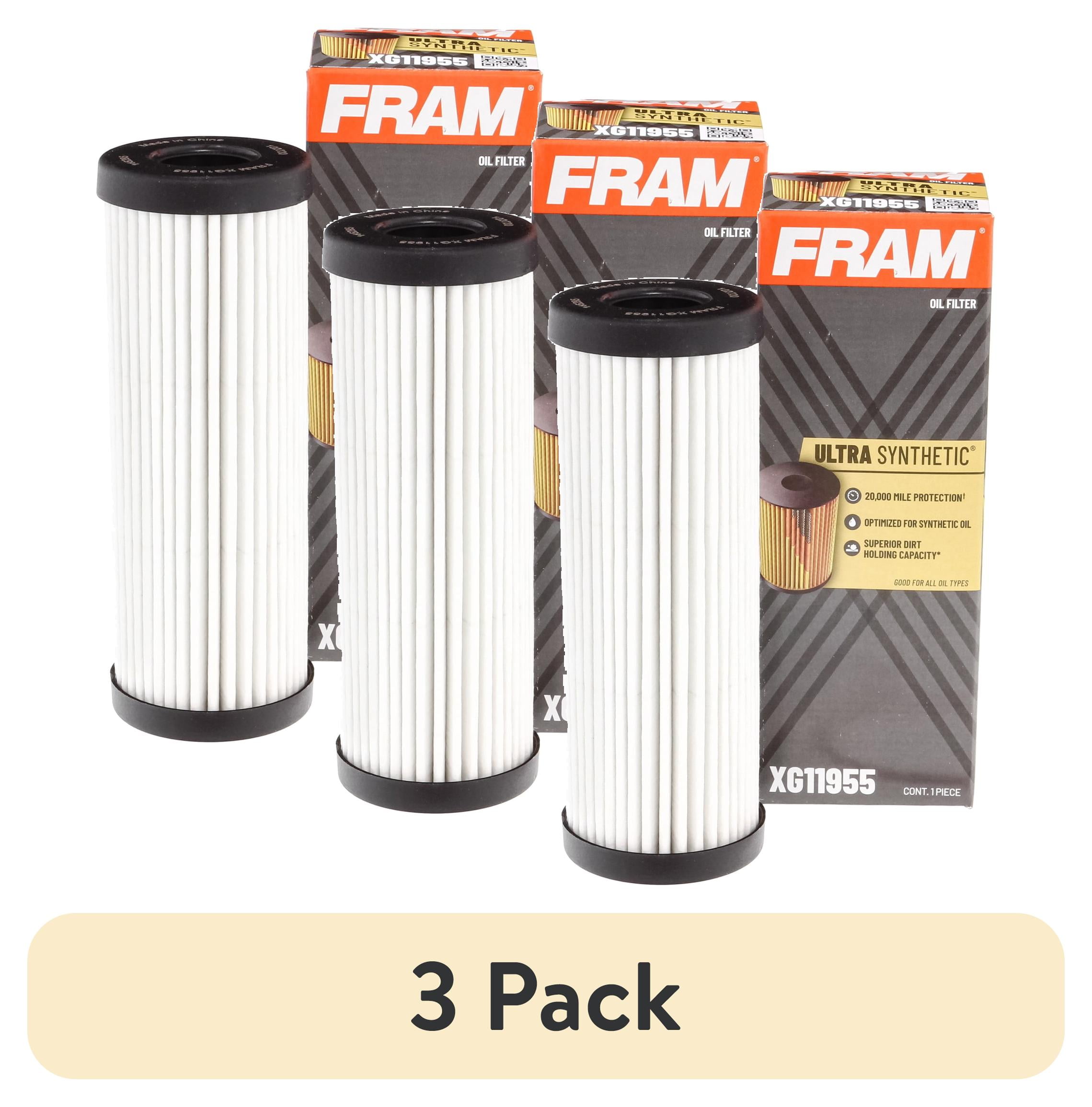 (3 pack) FRAM Ultra Synthetic Oil Filter, XG11955, 20K mile Filter for ...