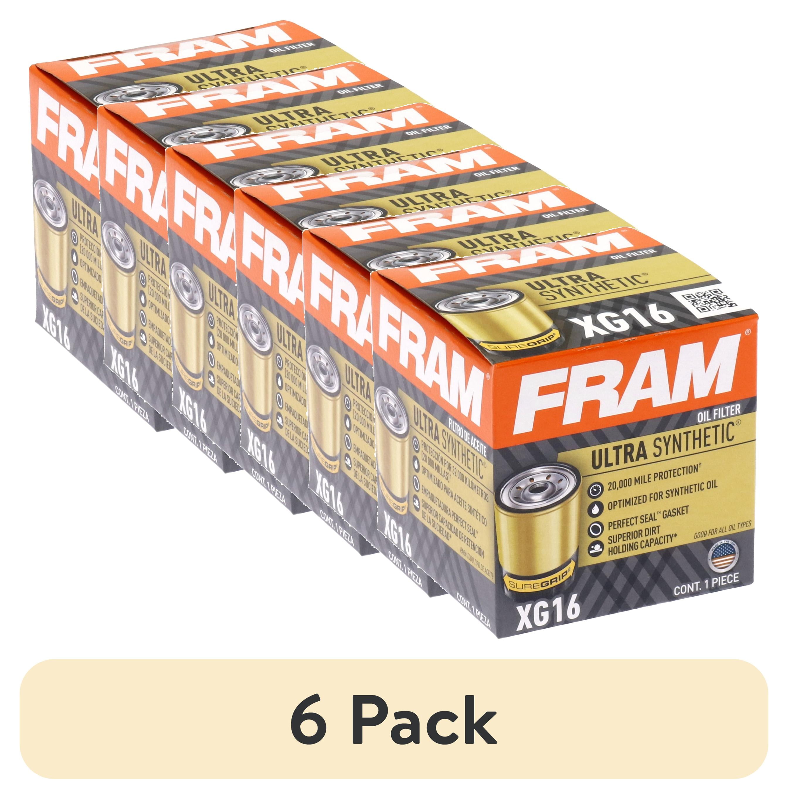 (6 pack) FRAM Ultra Synthetic Oil Filter, XG16, 20K mile Replacement ...