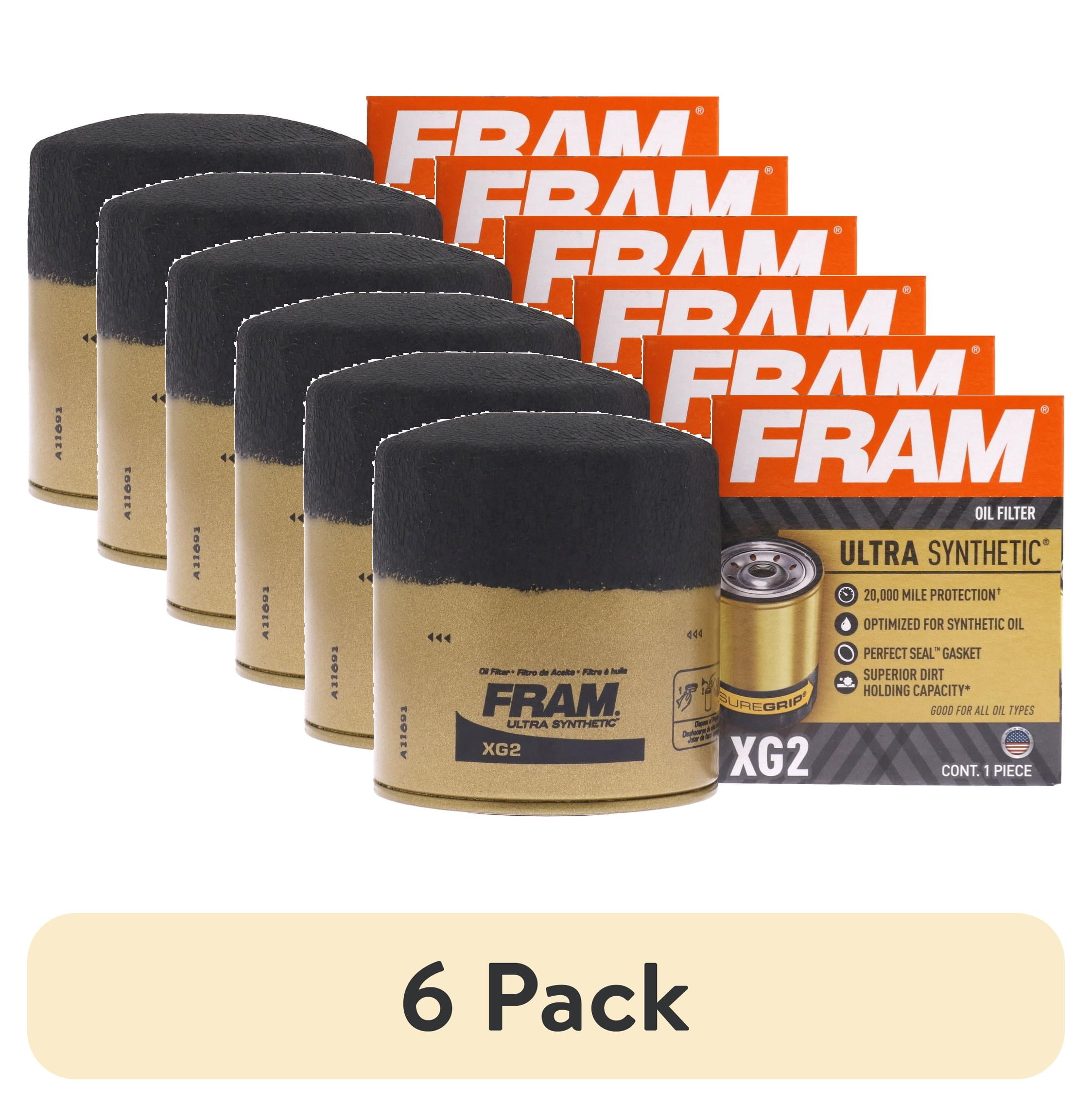 (6 pack) FRAM Ultra Synthetic Oil Filter, XG2, 20K mile Replacement ...