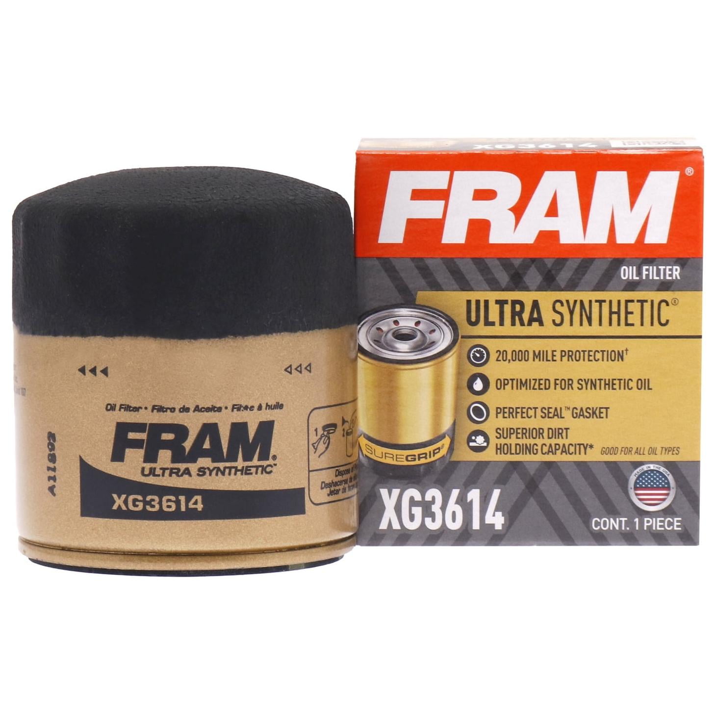 FRAM Ultra Synthetic Oil Filter, XG3614, 20K Miles, Replacement Oil ...