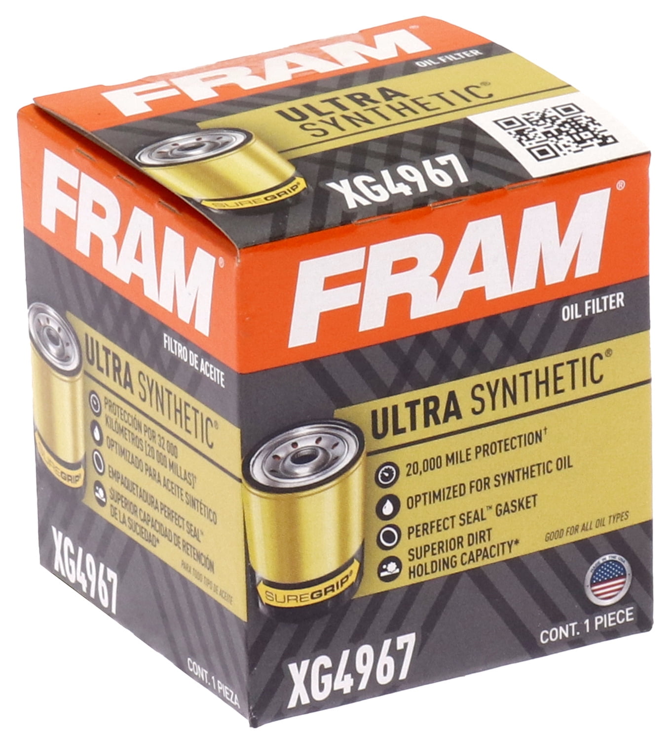 FRAM Ultra Synthetic Oil Filter, XG4967, 20K mile Replacement Filter ...