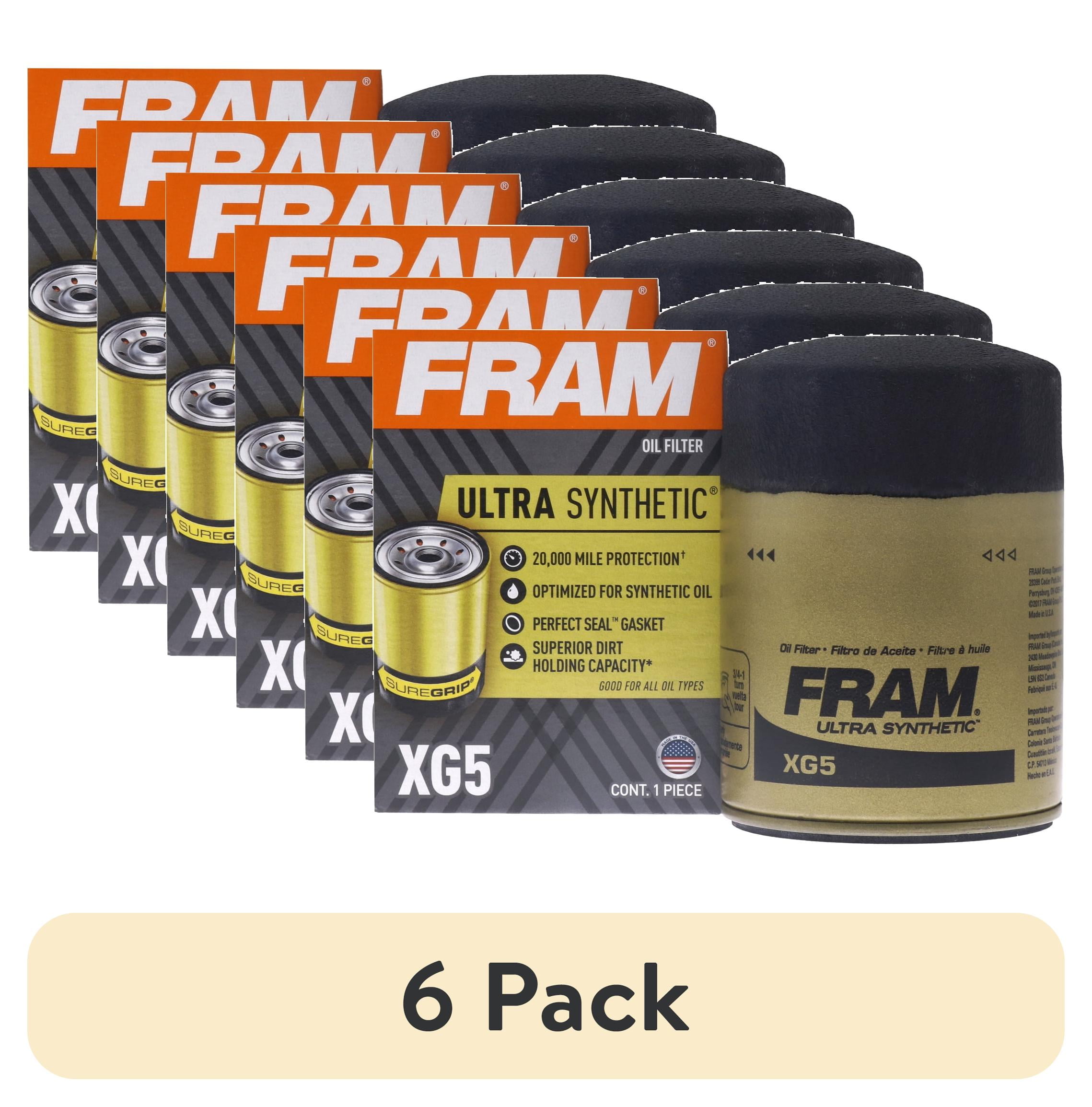 (6 pack) FRAM Ultra Synthetic Oil Filter, XG5 Fits select: 1995-2000 ...