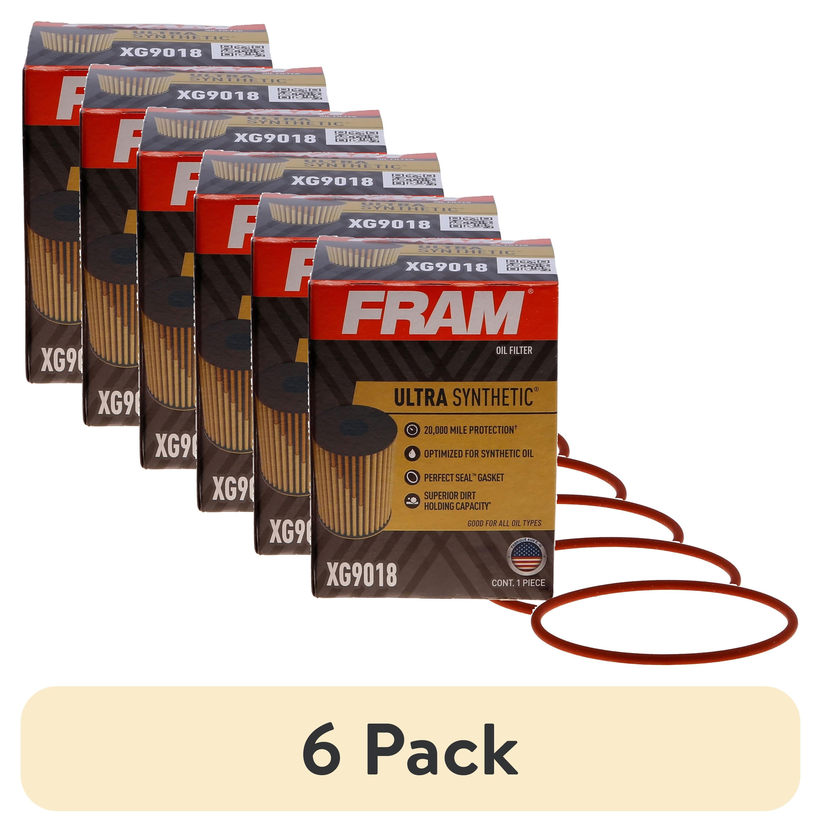 (6 pack) FRAM Ultra Synthetic Oil Filter, XG9018, 20K mile Replacement ...