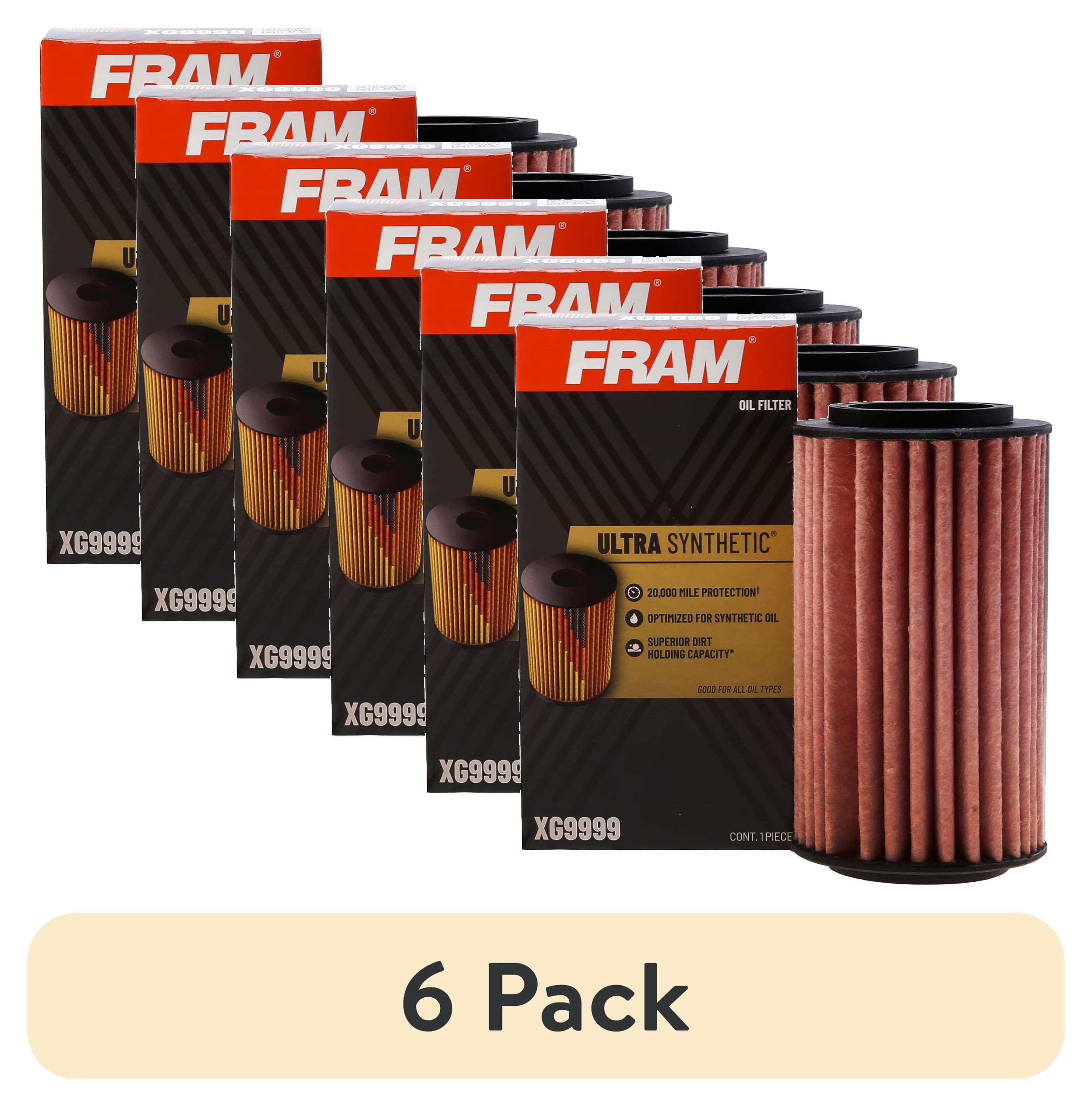(6 pack) FRAM Ultra Synthetic Oil Filter, XG9999, 20K mile Filter for ...