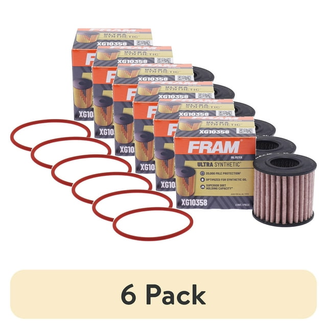 (6 pack) FRAM Ultra Synthetic XG10358 Motor Oil Filter for Select Lexus ...