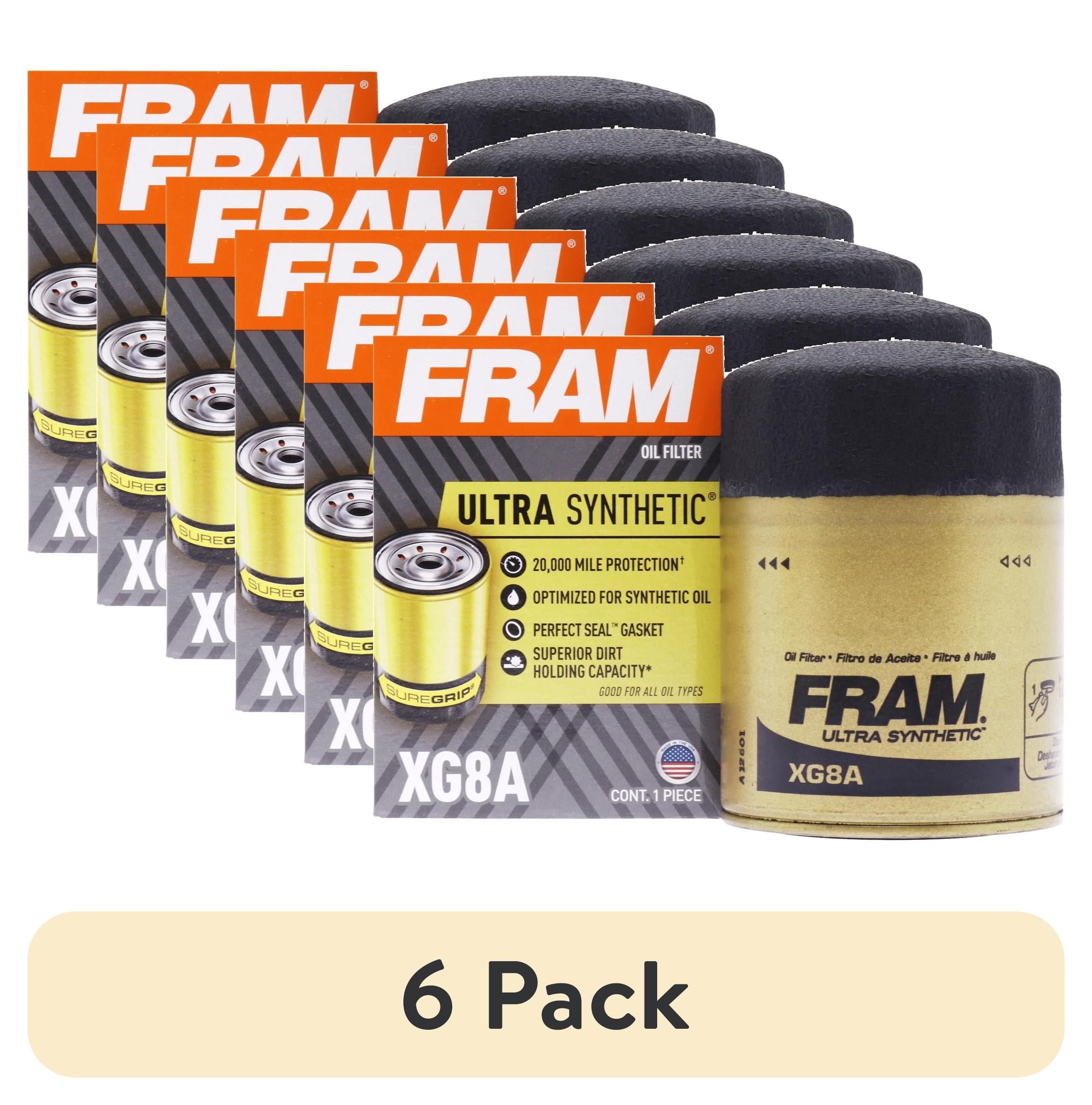 (6 pack) FRAM Ultra Synthetic Oil Filter, XG8A, 20K mile Filter for ...