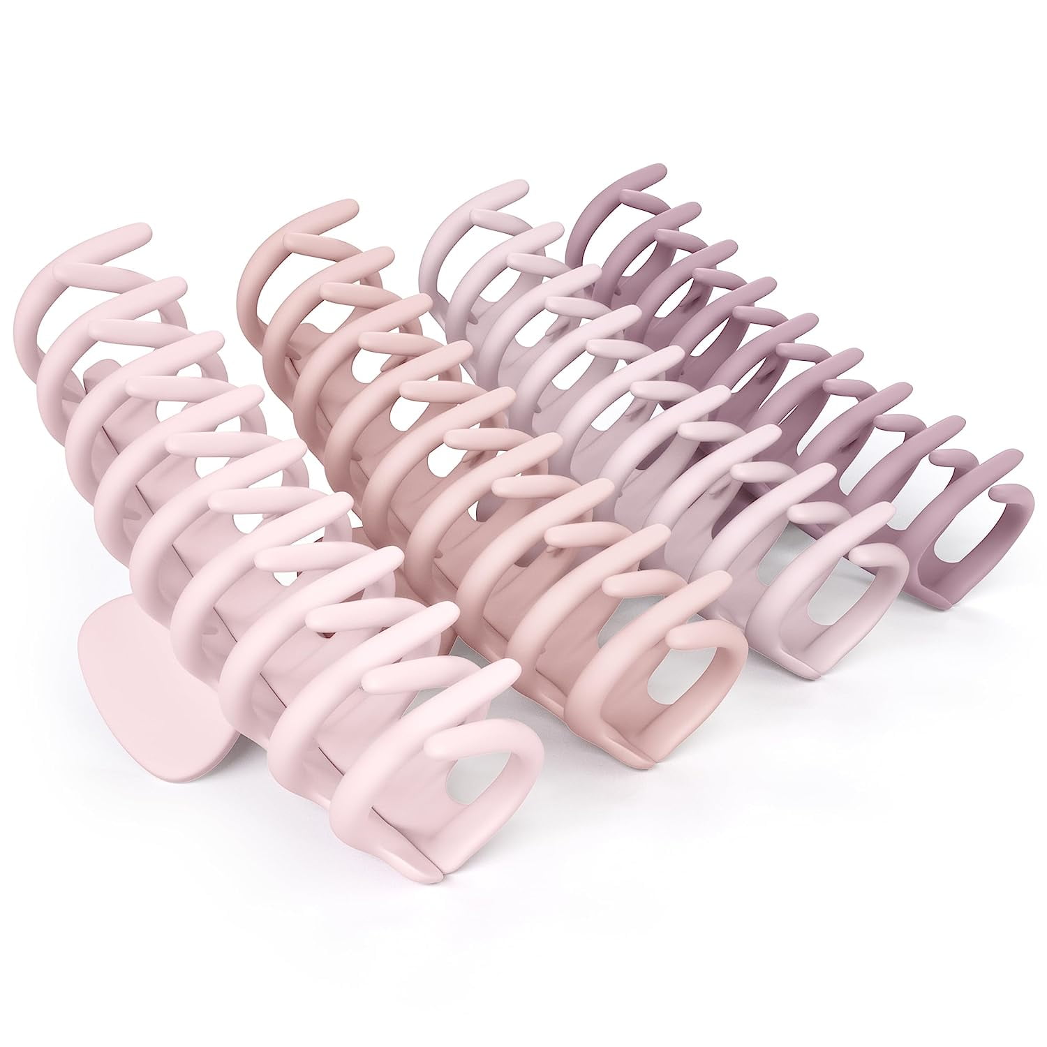 FRAMAR Large Hair Claws for Thick Hair - 4 Pack Matte Pink Claw Clips ...