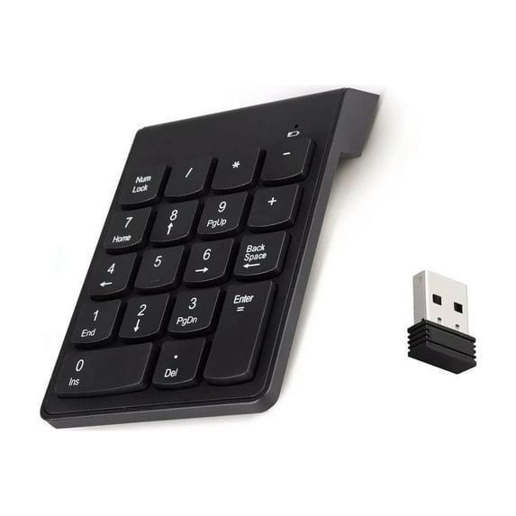FRAME- 1Pc Black Wireless 18-Key Number Keyboard W/2.4Ghz Usb Receiver ...