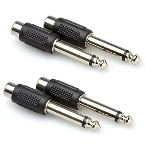 FRAME- (4 Pcs ) 1/4" Male Mono Plug To Single Rca Jack (F) Audio Cable ...