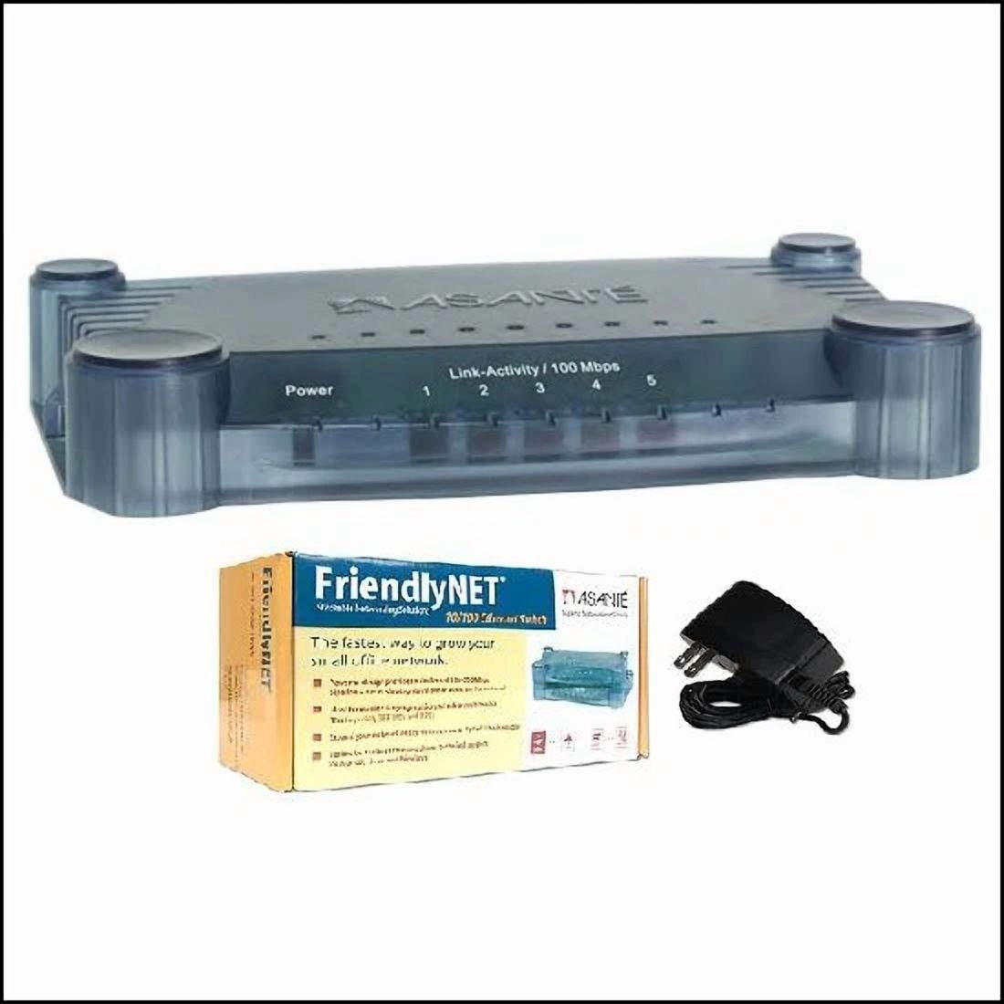 FRAME- Asante 5-Port Auto Uplink 100 Mbps Ethernet Switch Fs5005C ...