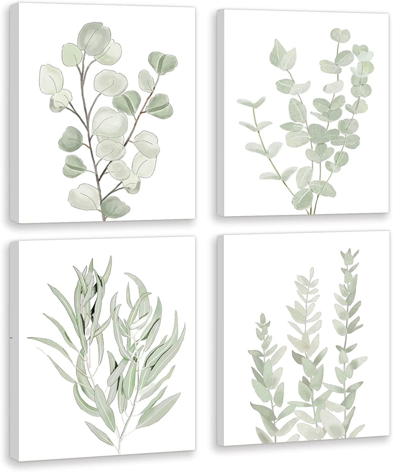 FRAMED Botanical Plant Canvas Wall Art | Boho Plant Wall Decor for ...