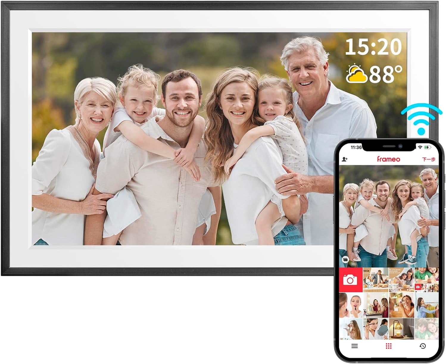 FRAMEO 15.6 Inch 32GB WiFi Digital Photo Frame 1920 * 1080 IPS FHD ...