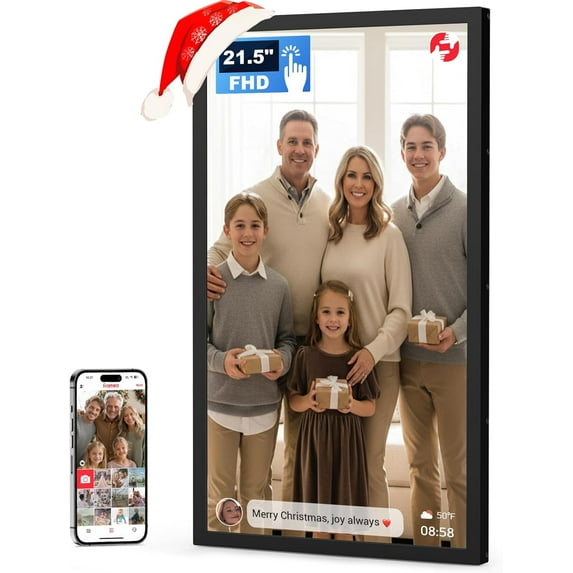 FRAMEO 21.5 Inch Touchscreen Large Digital Photo Frame, 1920x1080 WiFi ...