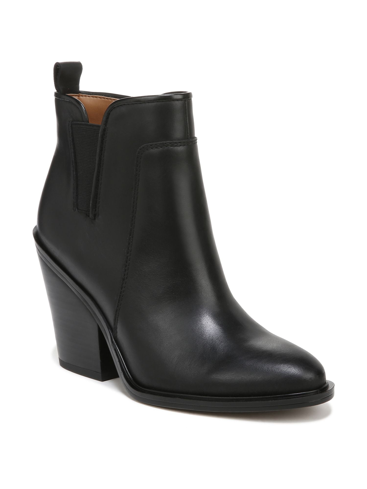 FRANCO SARTO Womens Black Back Pull-Tab Goring Padded Gamble Round Toe ...