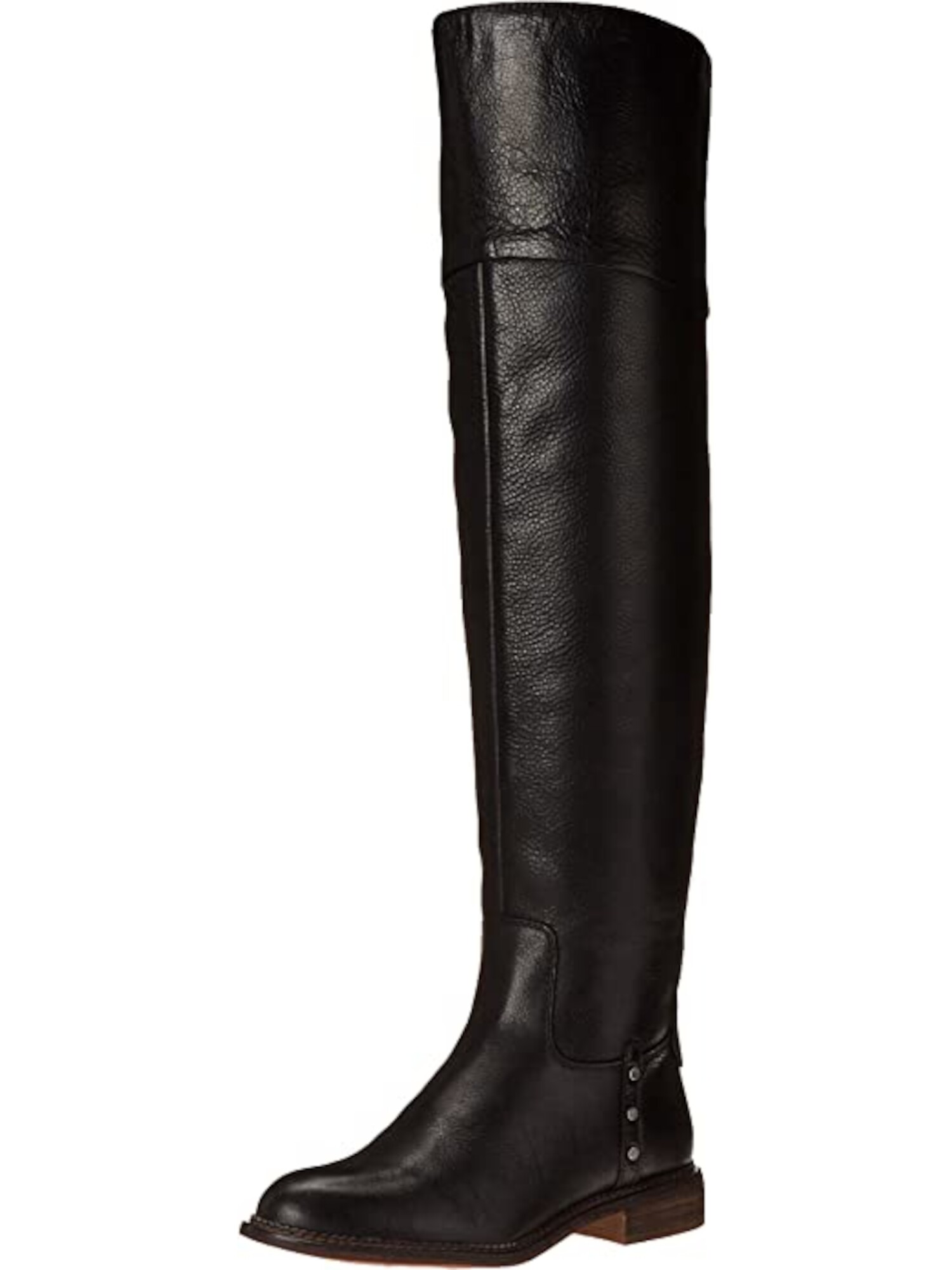 FRANCO SARTO Womens Black Studded Wide Calf Padded Haleen Block Heel ...