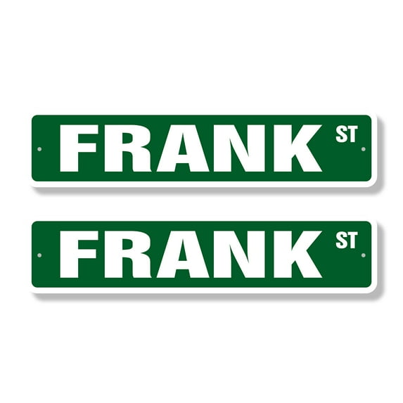 FRANK Classic Street Sign (2 Pack) Childrens Name Room Sign Road Sign ...