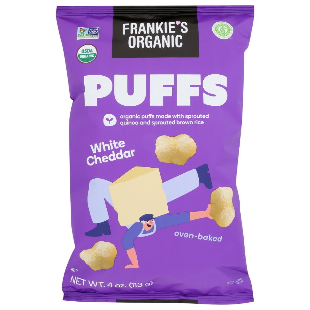 FRANKIES - Organic White Cheddar Puffs 4OZ ( Pack of 12) - Walmart.com