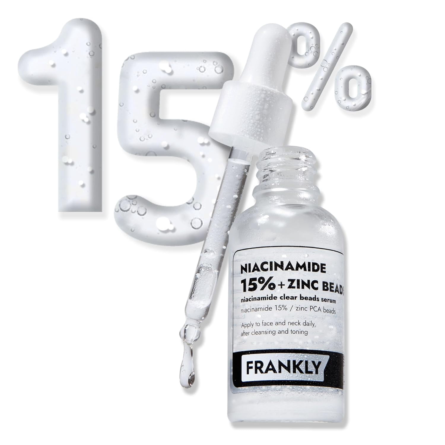 FRANKLY Skincare Bestseller Niacinamide 15% Zinc Beads Serum - Acne ...