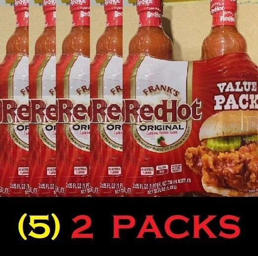 FRANKS RED HOT ORIGINAL Cayenne Pepper Sauce - ( 5 ) 2 PACKS - 25 oz ...