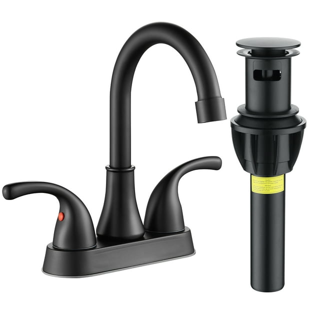 Kede 4 Inch Faucet 2 Handle Bathroom Sink Faucet Lead-Free Matte Black ...