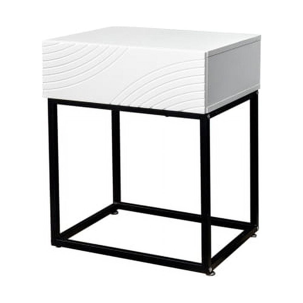 FRAPOW White Nightstand with Drawer, Sturdy Bedside Table, End Table ...