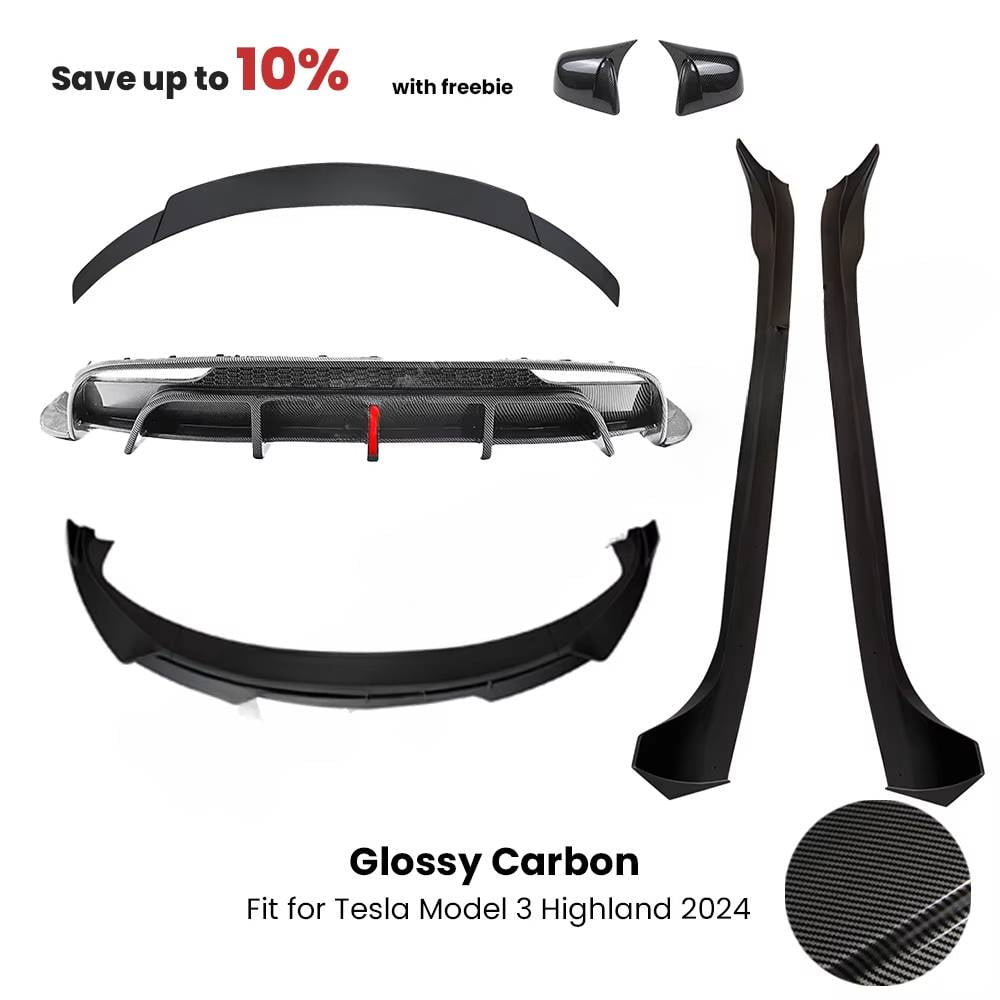 FRAT Sport For Tesla Model 3 Highland 2023-202 Body Kits Glossy Carbon ...