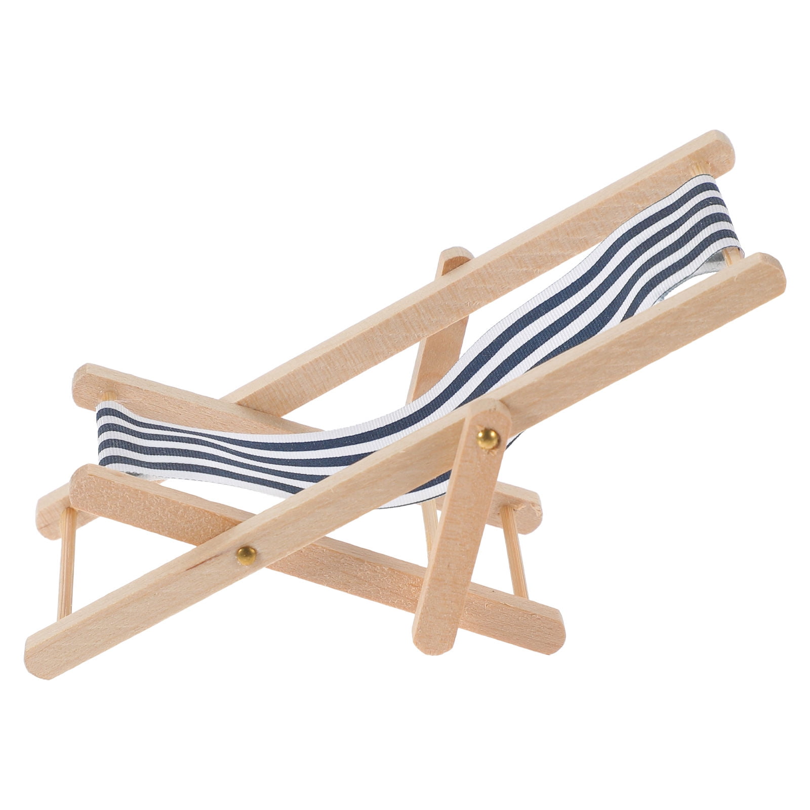 FRCOLOR 1 Piece Dollhouse Simulation Chair Navy Blue Striped for ...
