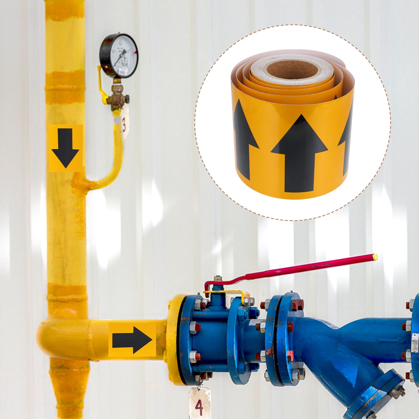 HAKIDZEL Arrow Marking Sticker Yellow Background with 1 Roll 2000x5.9In ...