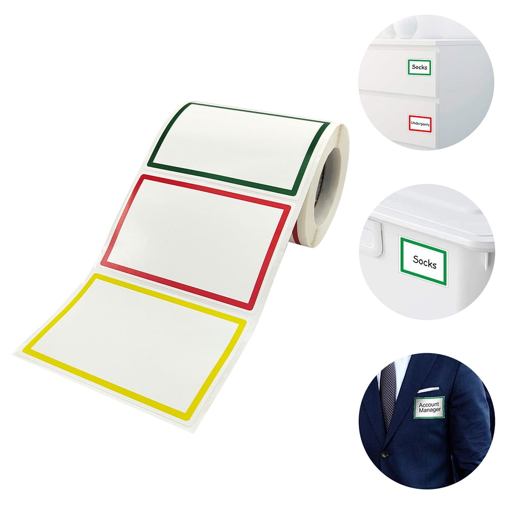 FRCOLOR 1 Roll Blank Name Tag Stickers Blank Writing Name Labels DIY ...