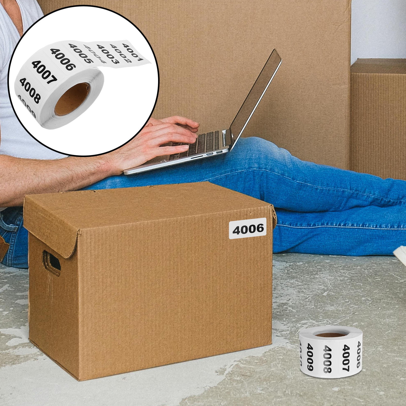 FRCOLOR 1 Roll Consecutive Number Labels Inventory Stickers Self ...