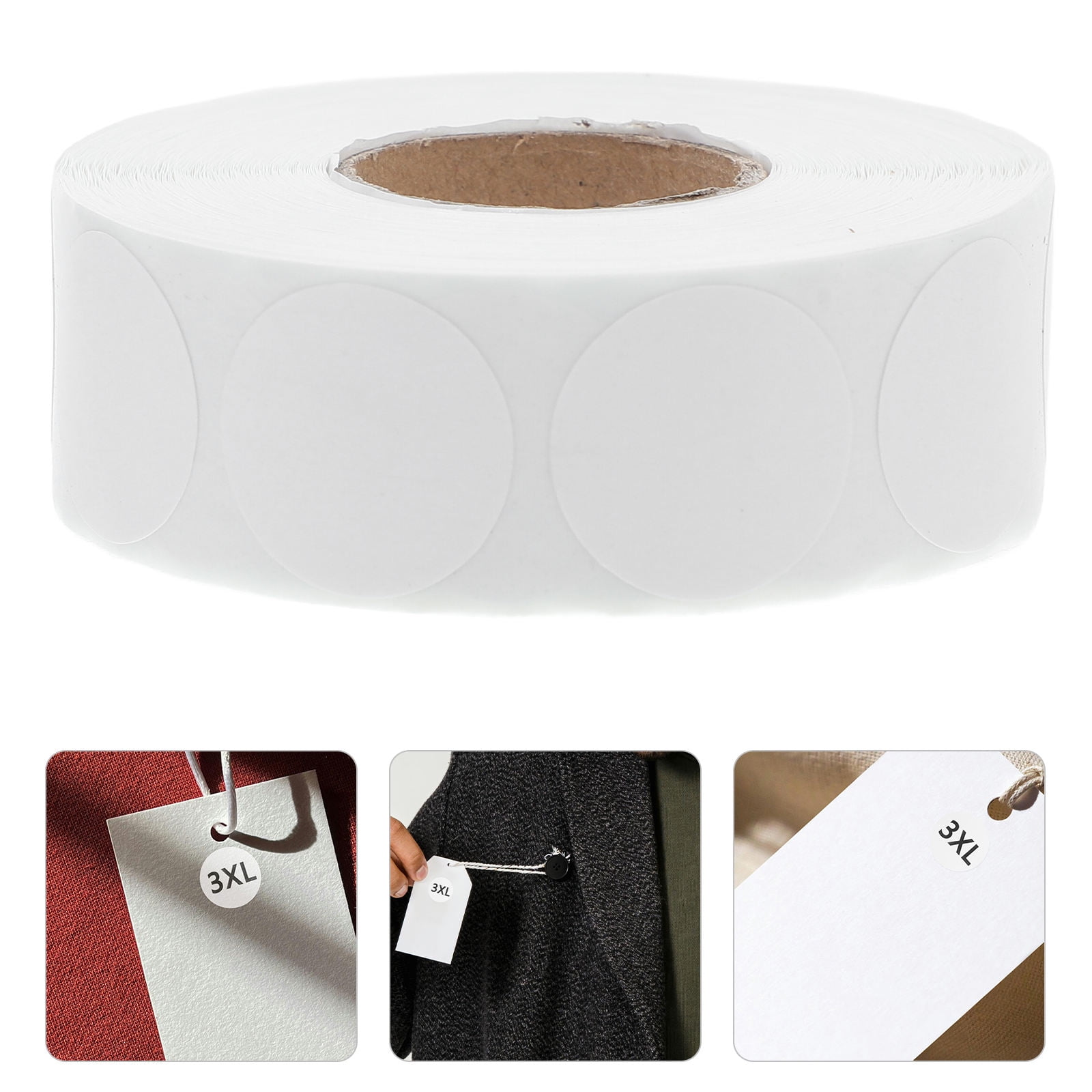 FRCOLOR 1 Roll White Round Stickers Adhesive Dot Stickers Blank Circle ...