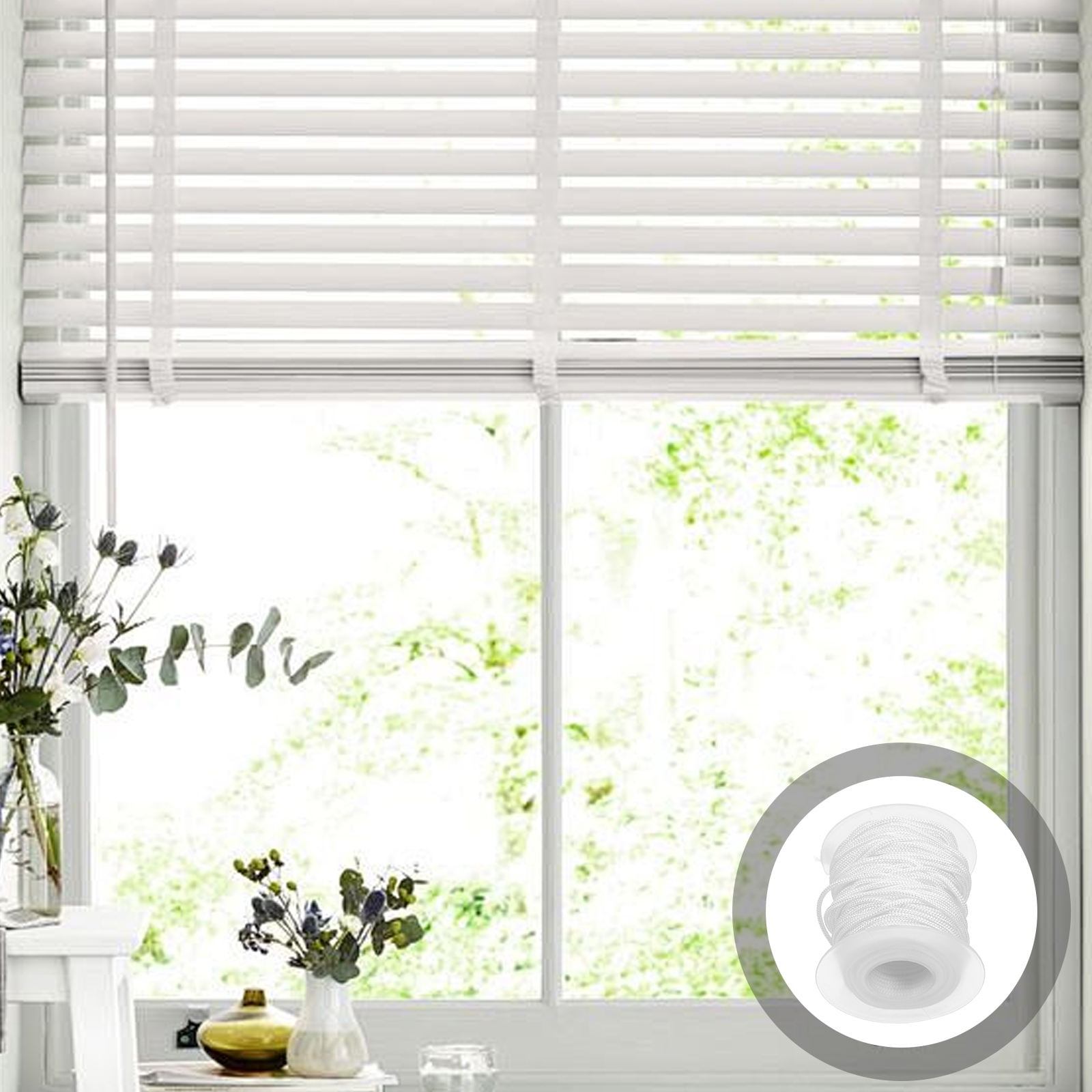 FRCOLOR 1 Roll Window Blinds String Cuttable Blinds Rope Multi-Use Polyester Rope Window Blind ...
