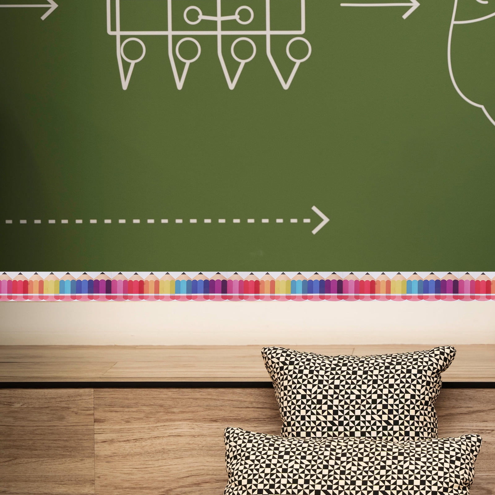 FRCOLOR 1 Roll of Border Paper for Bulletin Board Blackboard Border DIY ...